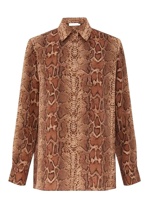 Zimmermann Hypnotic Printed Shirt - Toffee Snake