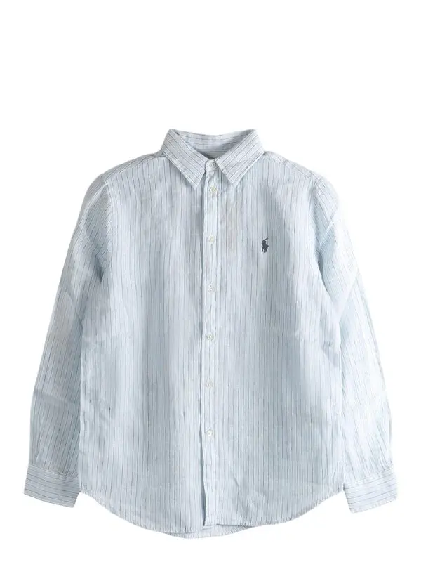 Ralph Lauren Striped Linen Button-up Shirt - White