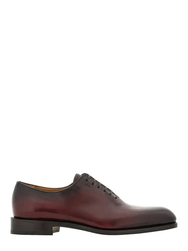 FERRAGAMO Tramezza Plain Toe Oxford - Burgundy