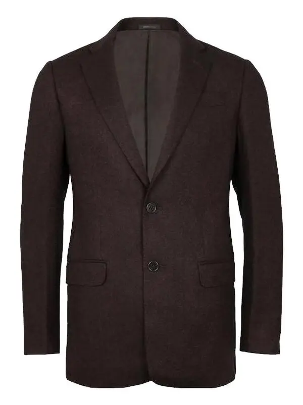 Emporio Armani Single-breasted Suit Jacket With Notch Lapel - Dark Red