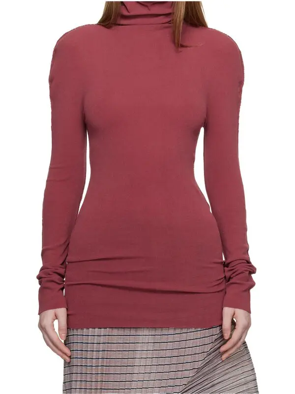 Issey Miyake High-neck Long-sleeve Knitwear - Red