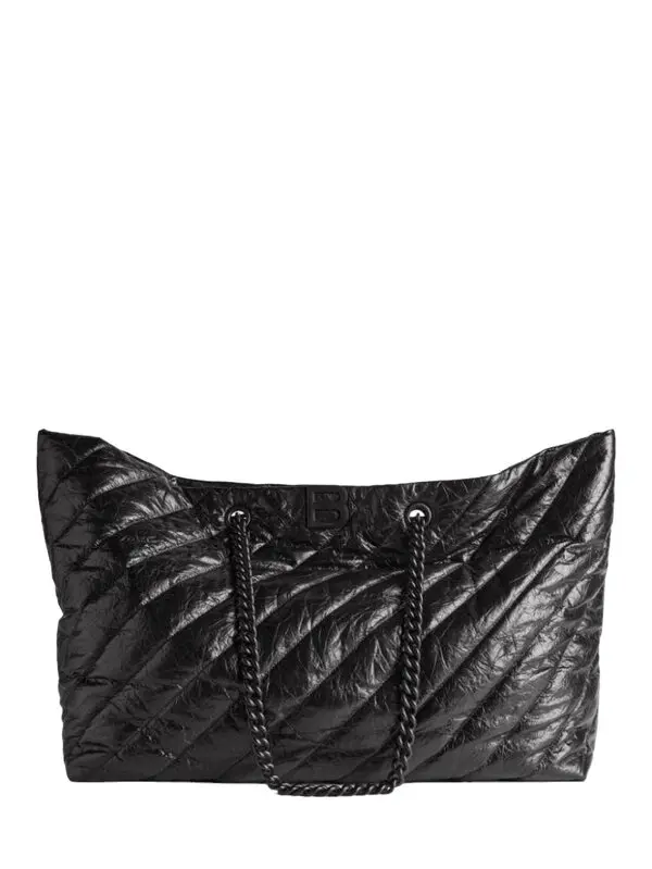 Balenciaga Crush Large Quilted Tote Bag - Black