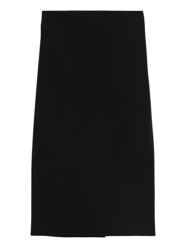 Alberta Ferretti High-waisted Skirt With Rear Vent - Black