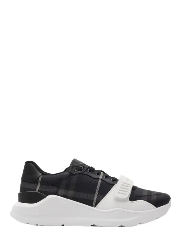 Burberry Checked Lace-up Sneakers - Storm Blue