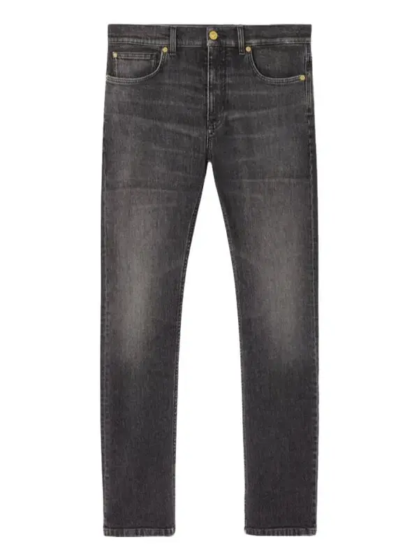 Versace La Medusa Embroidered Jeans - Grey