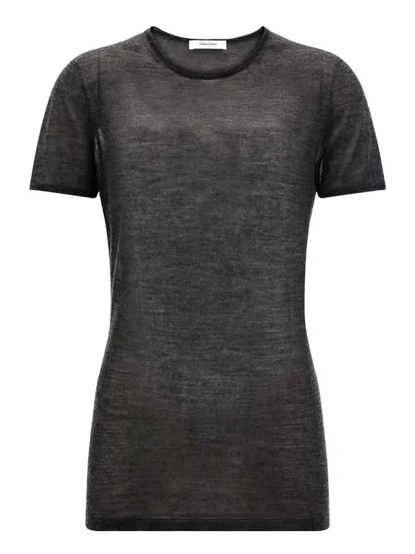 FERRAGAMO Knitted T-shirt - Black