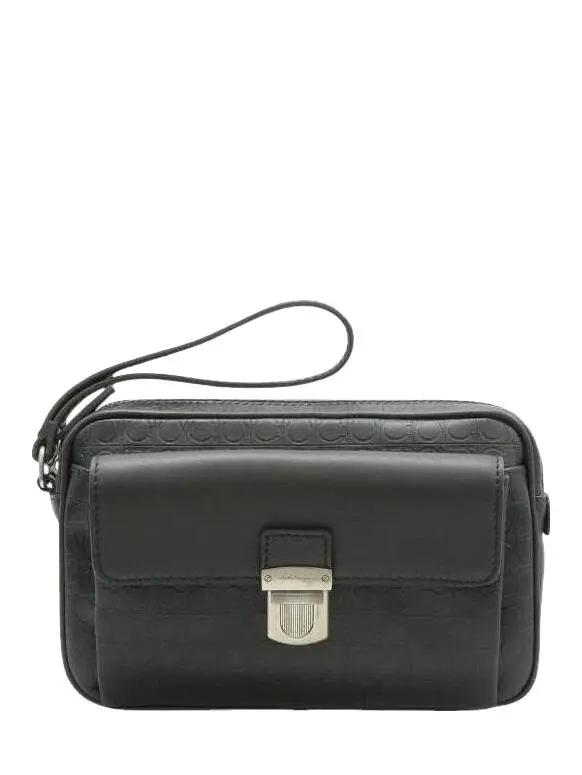 FERRAGAMO Logo Clutch - Black