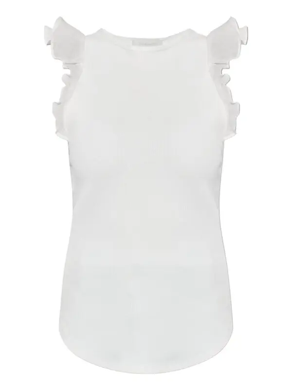 Zimmermann Awaken Ruffled-trim Ribbed Tank Top - White