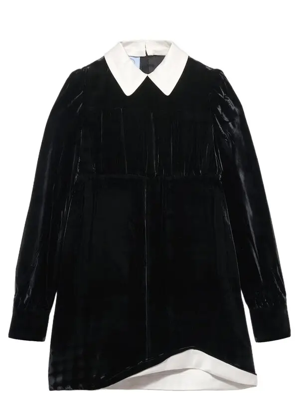 Prada Velvet Mini Dress - Black