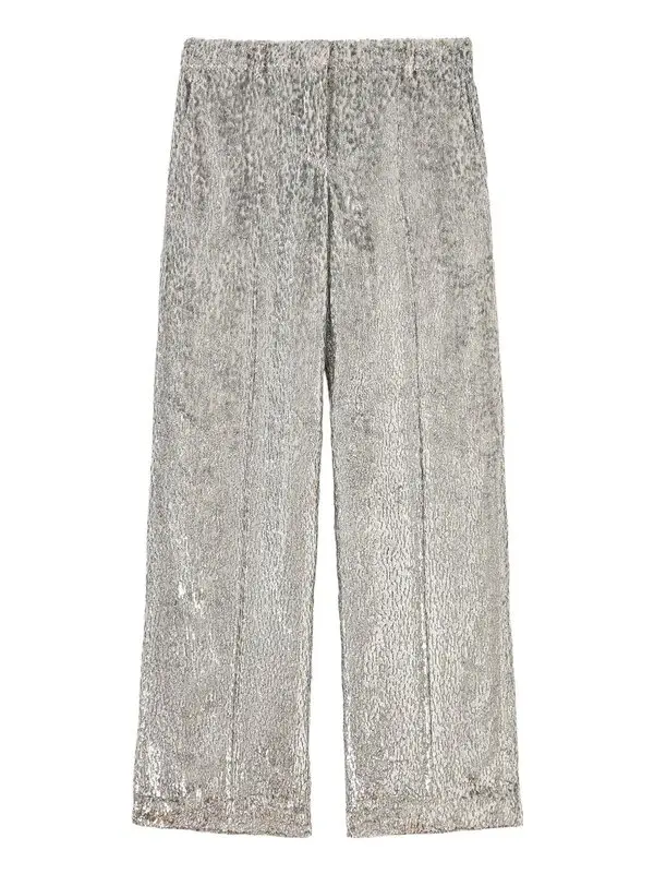 Stella McCartney Fil Coupé Straight-leg Trousers - Silver