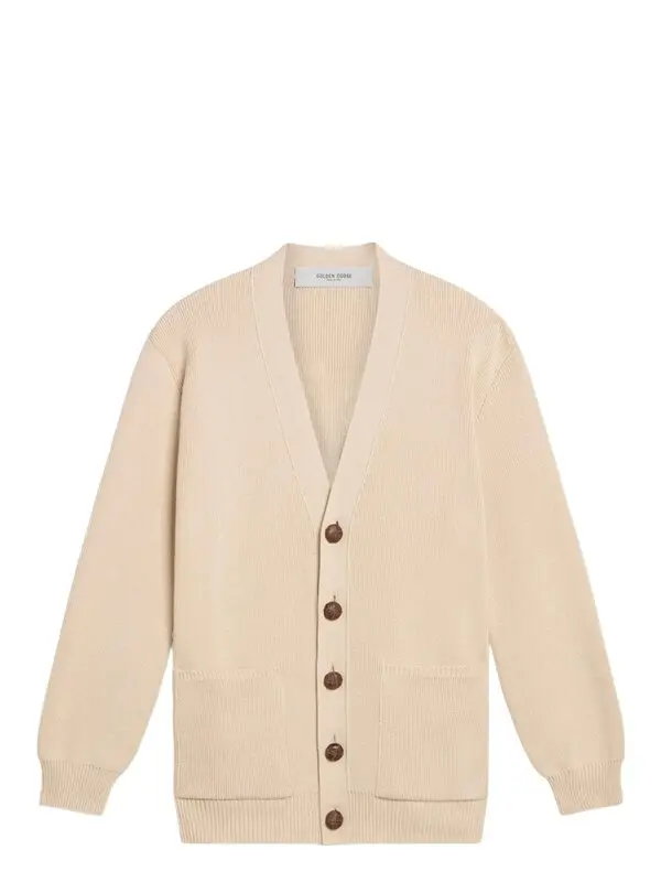 GOLDEN GOOSE Cardigan With Graphic Back Detail - Nude