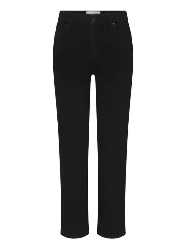FRAME High-waisted Straight-leg Jeans - Black