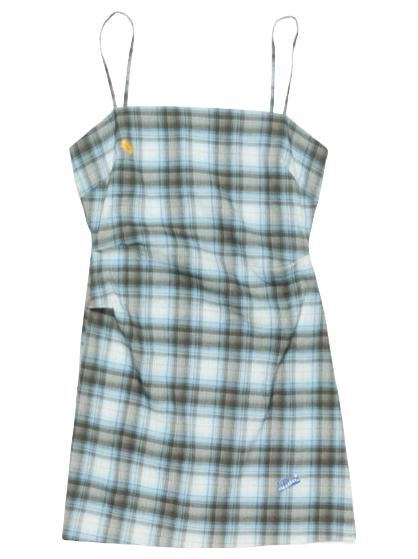 Acne Studios Plaid Spaghetti Strap Mini Dress - No