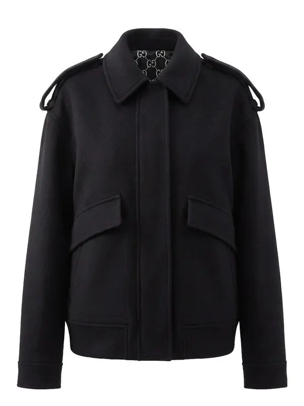 Gucci Silk Wool Bomber Jacket - Black