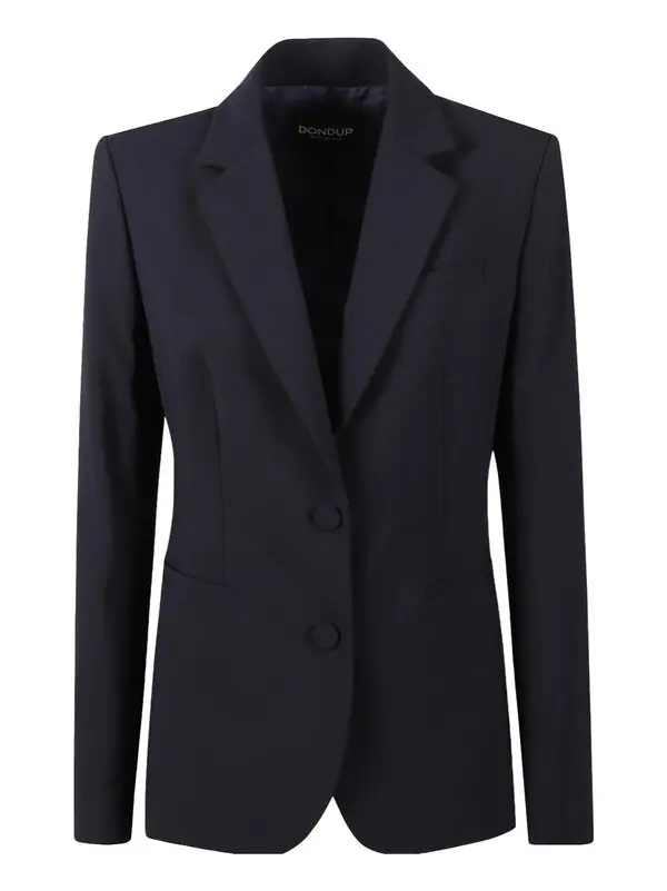 DONDUP Tailored Blazer With Lapel Collar And Patch Pockets - Black