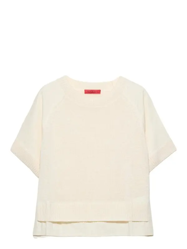 MAXCO. Max&co. Linen Blend Knit T-shirt - White