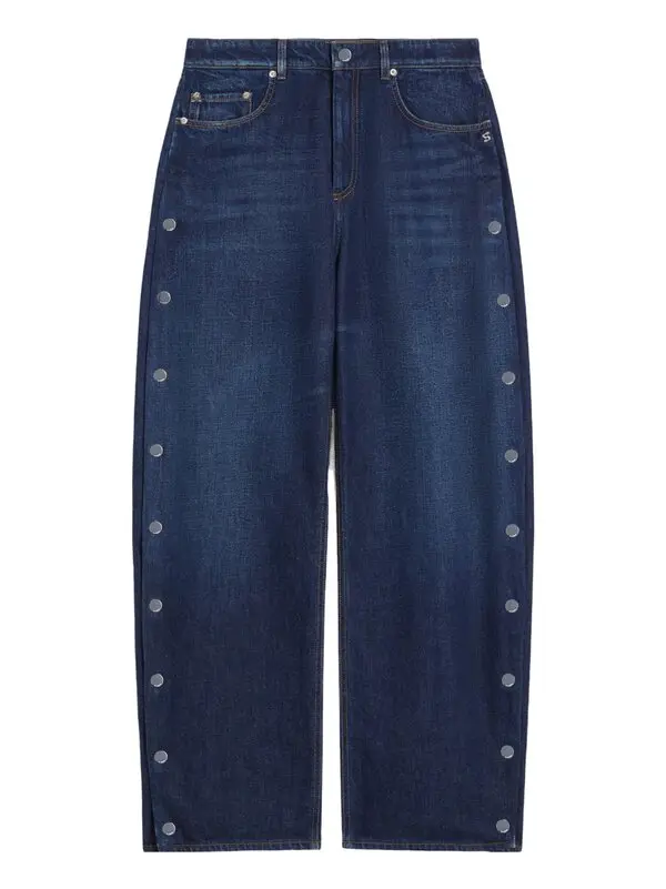 Sportmax Lichene Jeans With Logo Patch - Blue