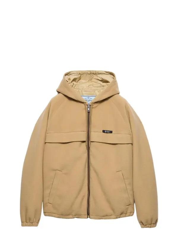 Prada Fleece Zip-up Hoodie - Camel Brown