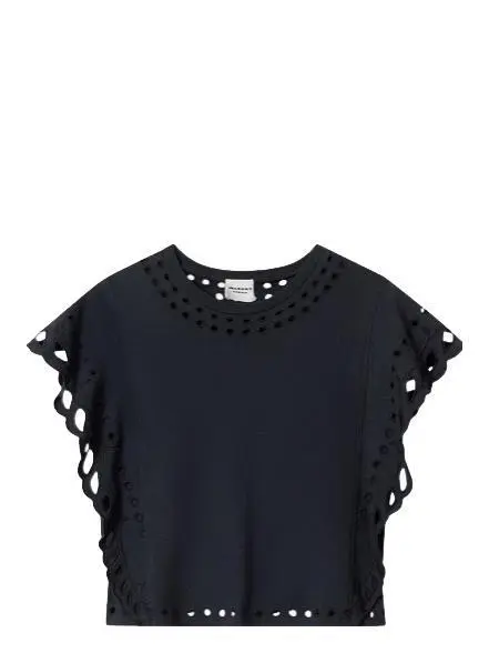 Isabel Marant Étoile Odyle T-shirt With Broderie Anglaise - Black