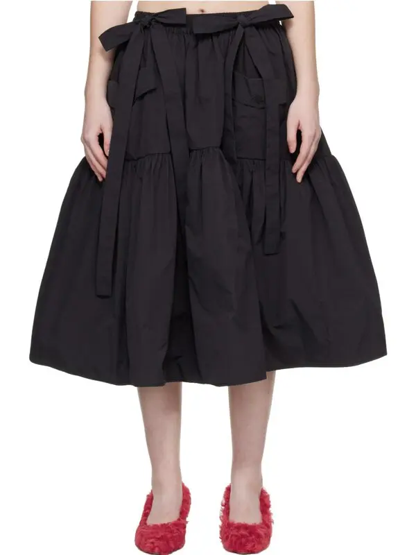 Cecilie Bahnsen Elastic Waist Midi Skirt - Black