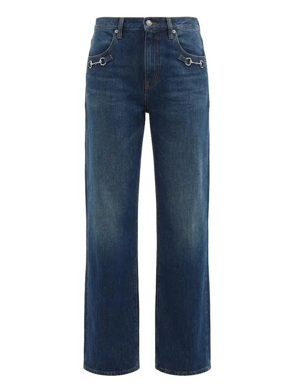 Gucci Horsebit Straight-leg Jeans - Blue