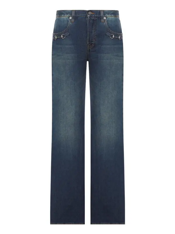 Gucci Horsebit Straight-leg Jeans - Blue