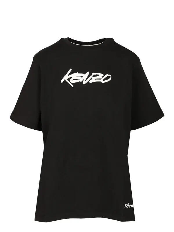 Kenzo Logo Printed Crewneck T-shirt - Black