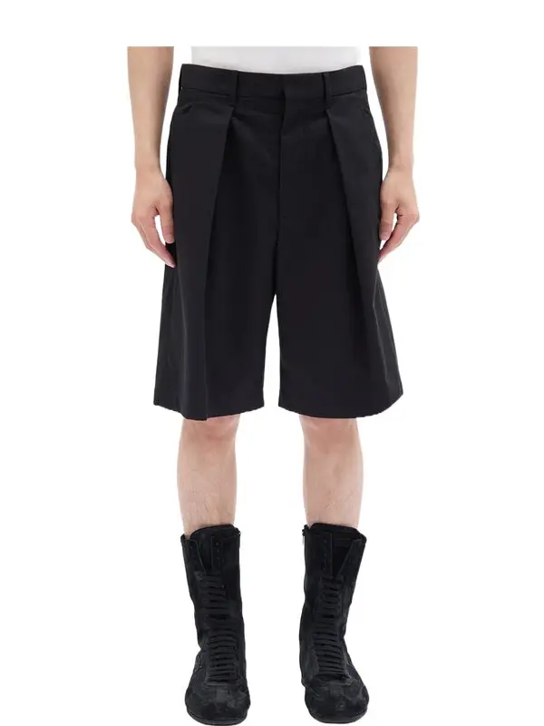 ANN DEMEULEMEESTER Pleated Wide Leg Shorts - Black