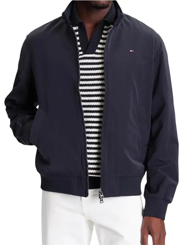 Tommy Hilfiger Long-sleeved Zip-up Bomber Jacket - Black