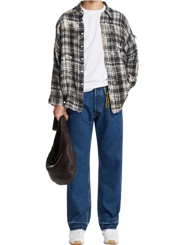 DARKPARK Straight Leg Jeans With Detachable Keychain - Blue