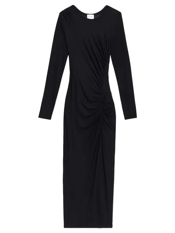 Isabel Marant Étoile Jelina Draped Long Sleeve Maxi Dress - Black