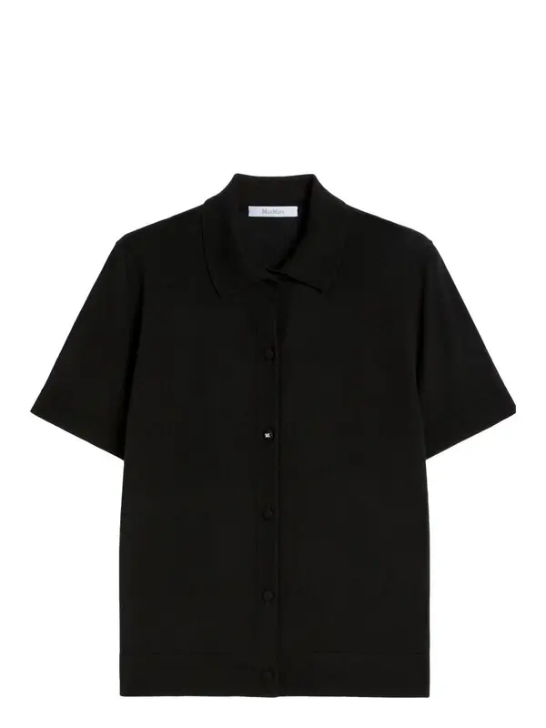 Max Mara Romania Short Sleeve Button-up Cardigan - Black