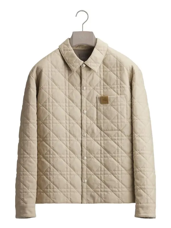 Dior Cannage Logo Patch Overshirt - Beige