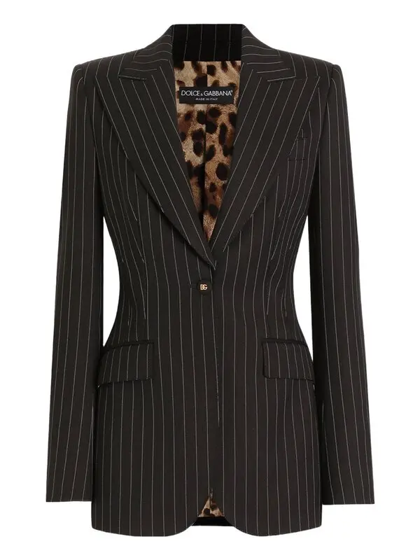 Dolce & Gabbana Single-breasted Pinstriped Blazer - Black
