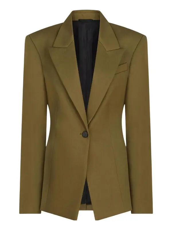 Attico Long Sleeve Single-breasted Blazer - Green