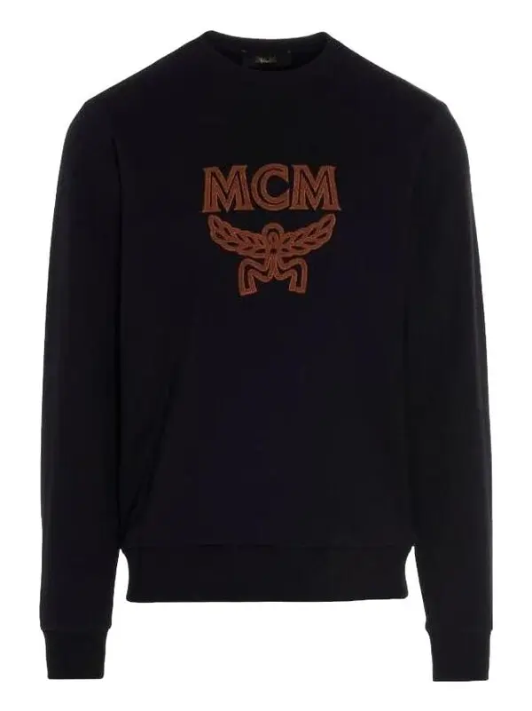 Mcm Logo Embroidered Pullover - Black