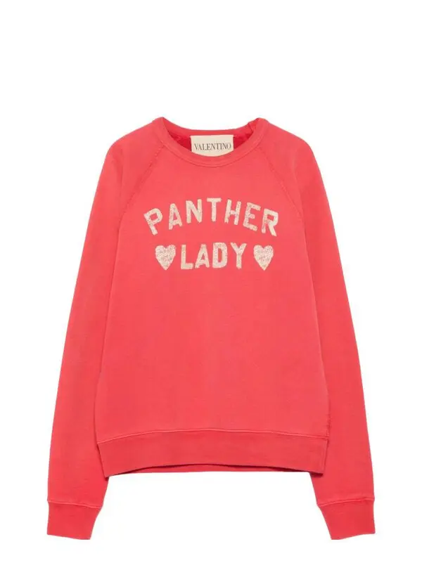 Valentino Garavani Panther Lady Crewneck Sweatshirt - Red