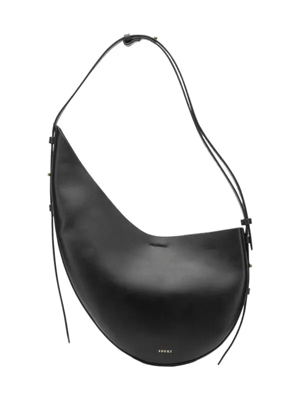 Soeur Asymmetrical Shoulder Bag - Black