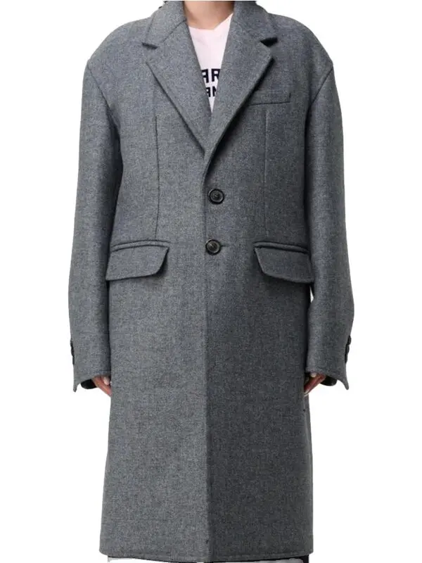 Dsquared2 Single-breasted Notched Lapel Coat - Gray