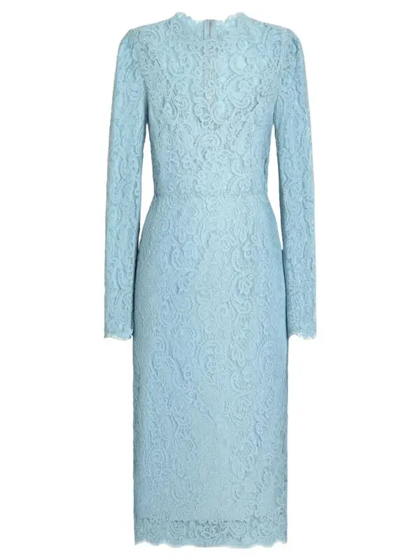 Dolce & Gabbana Lace Midi Dress - Blue