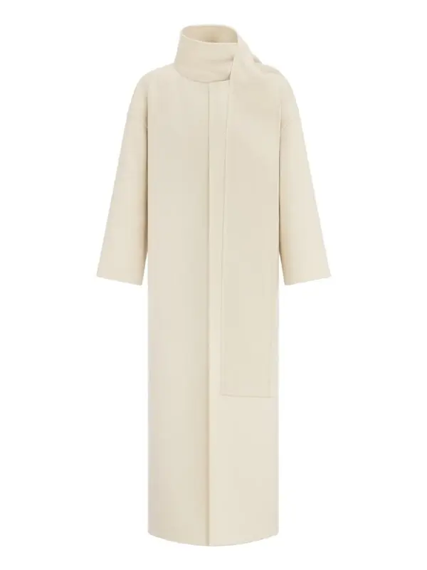 Dior Coat With Scarf Collar - Off White