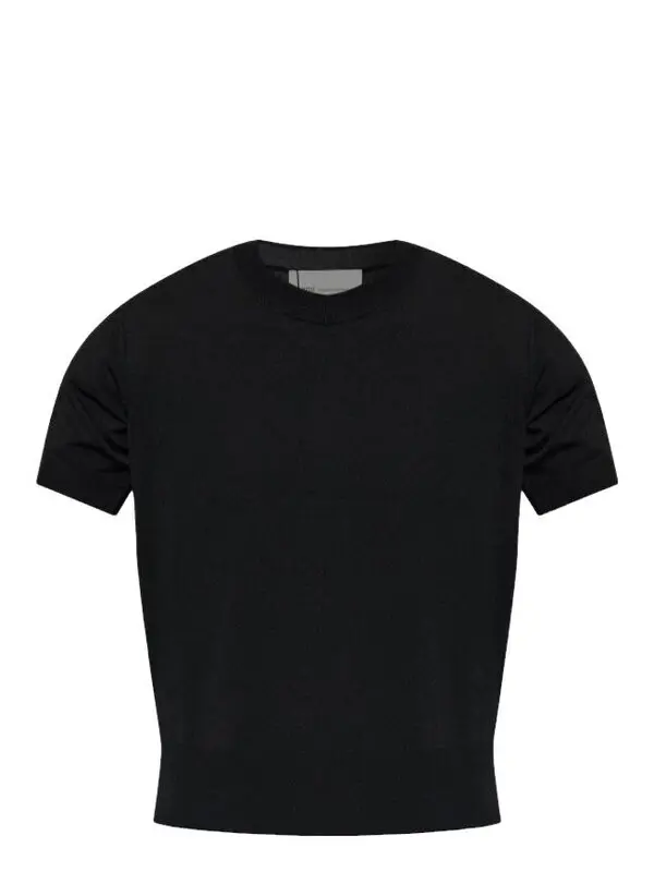 Ami Fine Knit Crew Neck T-shirt - Black