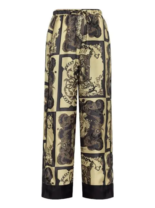 GANNI Graphic Pattern Drawstring Trousers - Brown