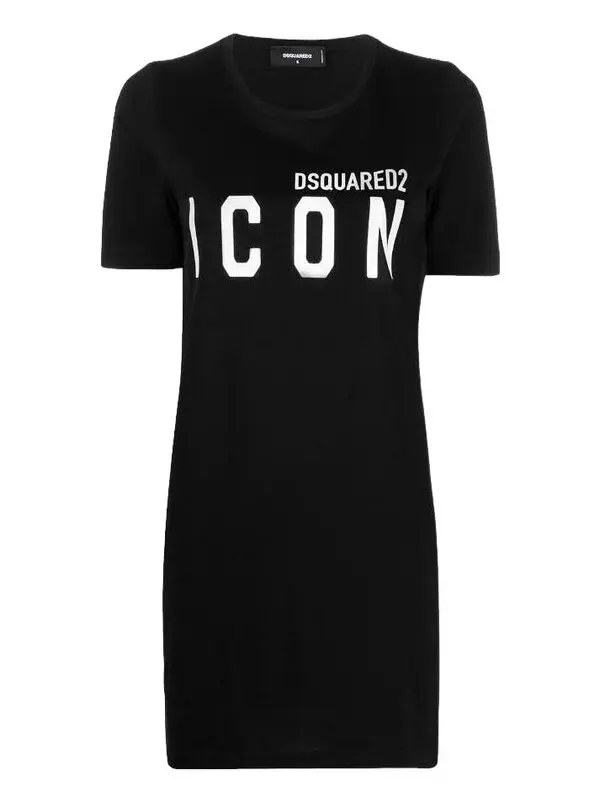 Dsquared2 Icon Printed T-shirt Dress - Black