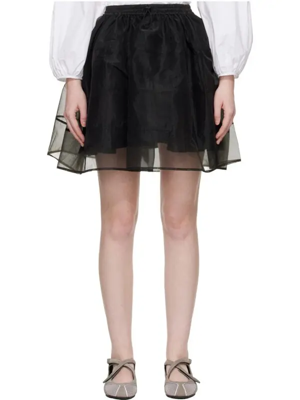 Cecilie Bahnsen Organic Cotton Mesh Mini Skirt - Black