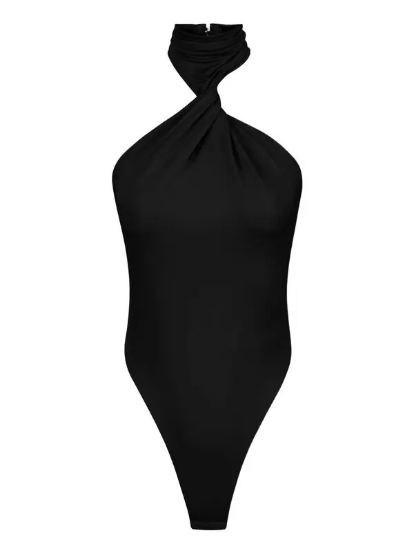 Elisabetta Franchi Twisted Neckline Bodysuit - Black
