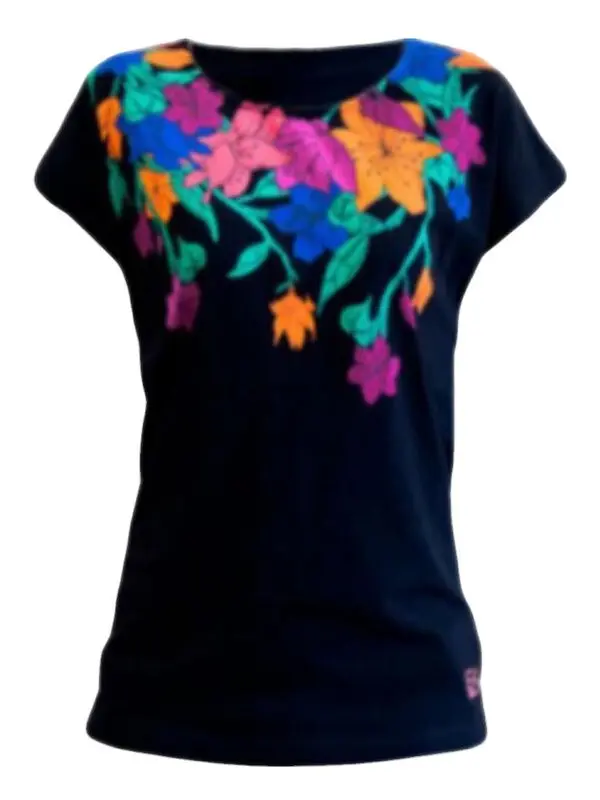 EA7 Floral Print T-shirt - Black