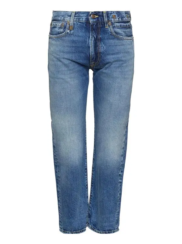 R13 Cropped Straight Jeans - Blue