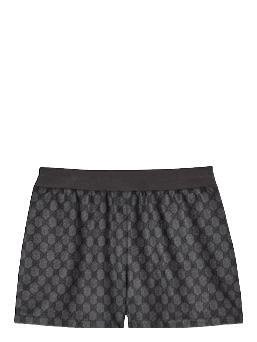 Gucci Allover Gg Monogram Technical Jersey Shorts - Black