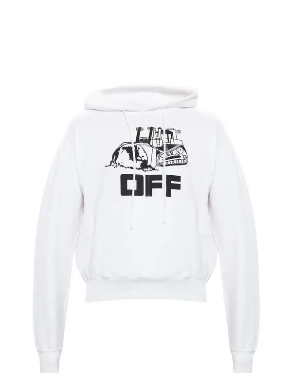 Off-White Caterpillar Print Hoodie - White